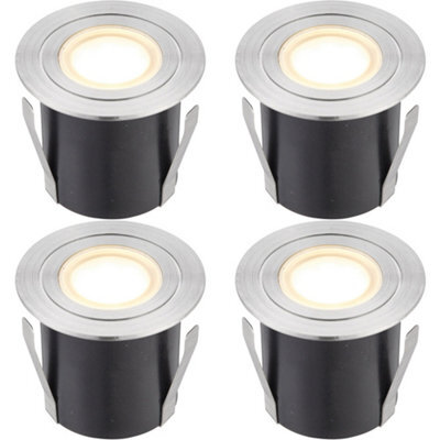 4 Pack Recessed Ip67 Guide Light - 1.2W Warm White Led - Stainless ...