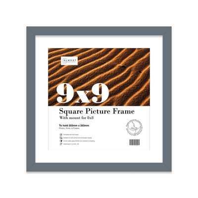 "9X9"" Grey Picture Frame - 9X9"" Square Frame With 8X8"" Mount For 9X9 ...