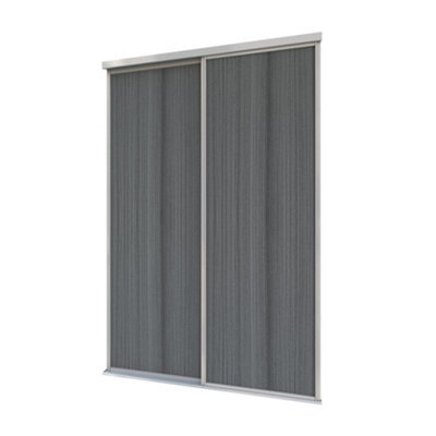 A-Class Sliding Doors Set Of 2 Dark Charcoal Pine Sliding Wardrobe Door ...