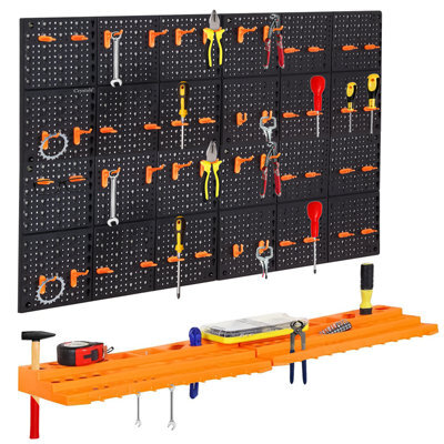 Crystals 78 Piece Pegboard Shelf Tool Organiser Garage Wall Mount Tool ...
