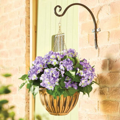 Gainsborough Blue Hydrangea Hanging Basket - Artificial Flowers In ...