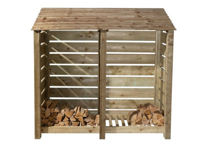Arbor Garden Solutions Slatted Wooden Log Store W-187Cm, H-180Cm, D ...