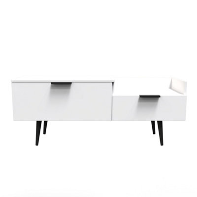 Fuji Tv Console Unit In White Matt (Ready Assembled) by B&Q | ufurnish.com