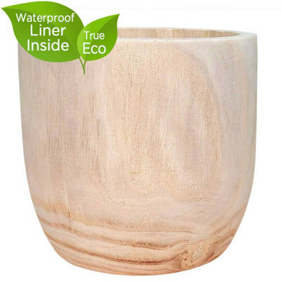 Hortico™ Indoor Plant Pot, (Dia) 26Cm Radial Round Wooden Planter For ...