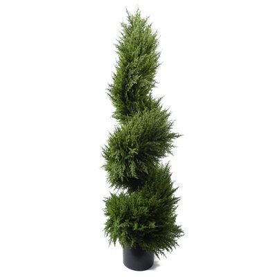 Leaf 120Cm Spiral Cypress Tree Artificial by B&Q | ufurnish.com
