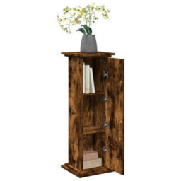 Walplus Display Stand With Storage Smoked Oak 31X30X90 Cm Engineered ...