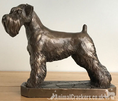 Animal Crackers Schnauzer Dog Figurine In Solid Cold Cast Bronze ...
