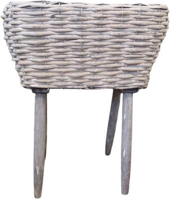 Siam Express Rectangular Natural Woven Willow Trough Planter 4 Legs ...