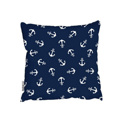 Andrew Lee Cushions - Anchors On Navy Background (Cushion) / 60Cm X ...