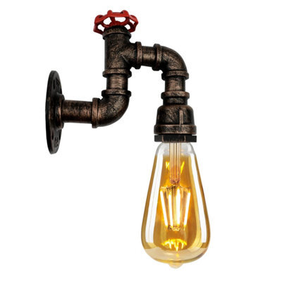 Diy Industrial Water Pipe Wall Light Living Room Sconce Kit by B&Q ...