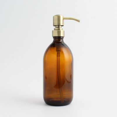Namie Home Amber Glass Soap Dispenser - Refillable Liquid Bottle And ...