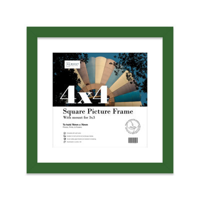 "4X4"" Green Picture Frame - 4X4"" Square Frame With 3X3"" Mount For ...