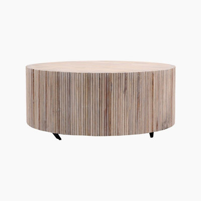 Buttercup Farm Selene Drum Coffee Table - Mango Wood - L80 X W80 X H45 ...