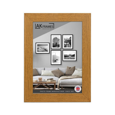 "AK Frames 9X6"" Oak Poster Frame - Modern Picture Frame For Wall Art ...