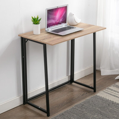 Mcc Direct Boston Folding Computer Desk Table Natural by B&Q | ufurnish.com