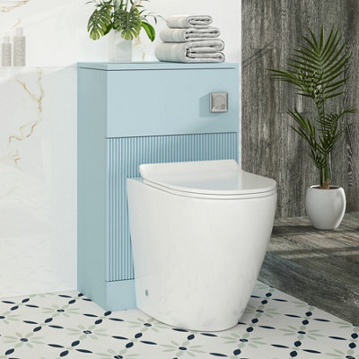 Royal Bathrooms Evora 500mm Matt Sky Blue Fluted Btw Wc Unit With Elva ...