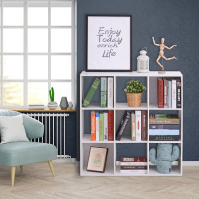 Homcom 9 Cube Storage Unit Cabinet Bookcase Display Shelves Chipboard ...