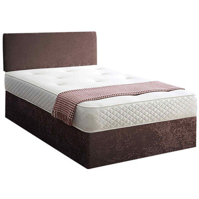 Loria Divan Bed Set With Headboard And Mattress - Chenille Fabric ...