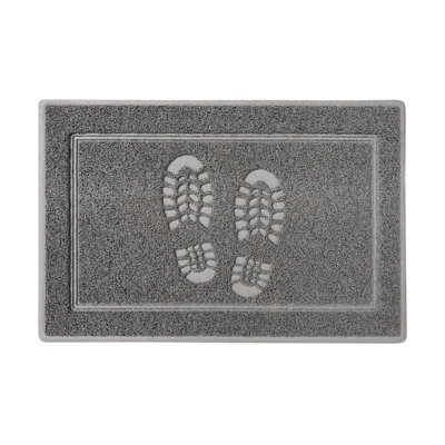 OSeasons Footprints Large Sanitizing Doormat In Grey by B&Q | ufurnish.com