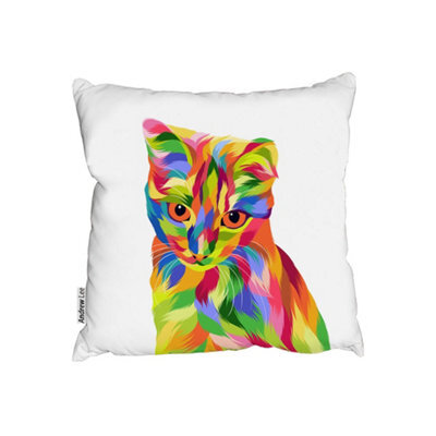 Andrew Lee Animal Cat Illustration Pop Art (Outdoor Cushion) / 60Cm X ...