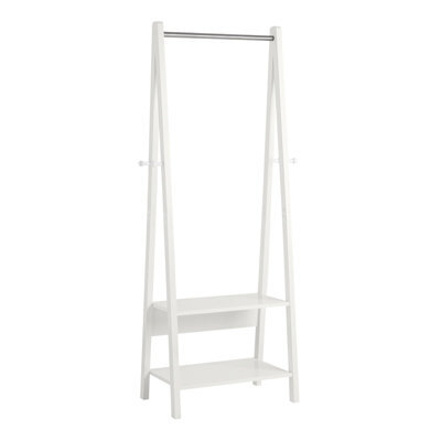 Sobuy Clothes Rail Stand Rack With Two Storage Shelves Coat Hanging ...