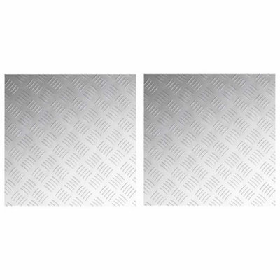 Berkfield Modern Stair Treads Silver Metal 50 X 50 X 0.3 Cm Metal Stair ...