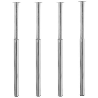 Vidaxl Telescopic Table Legs 4 Pcs Chrome 710 mm-1100 mm Table Legs by ...