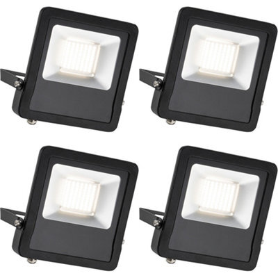 4 Pack Outdoor Ip65 Led Floodlight - 50W Cool White Led - Angled Wall ...