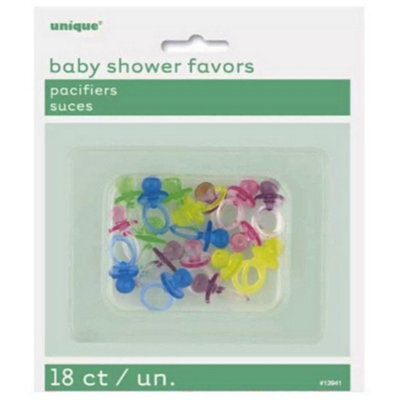 Unique Party Baby Shower Party Favours Dummy Multicoloured (One Size ...