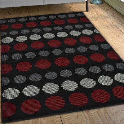 Bravich Black And Red Spots Rug - Texas by B&Q | ufurnish.com