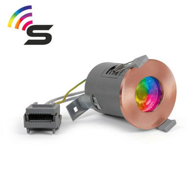 Rose Gold Gu10 Fire Rated Smart Led Downlight - Ip65 - Se Home by B&Q ...