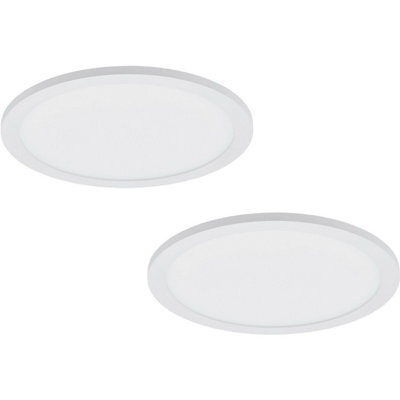 2 Pack Of 300mm Modern White Led Ceiling Lights - Slim Round Design 17W ...
