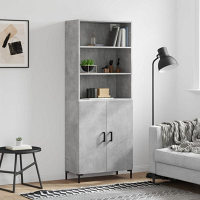 Berkfield Highboard Concrete Grey 69.5X34X180 Cm Engineered Wood by B&Q ...