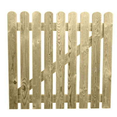 Ruby UK Ruby Pressure Treated Picket Side Gate 0.9M Pointed Top Wooden ...