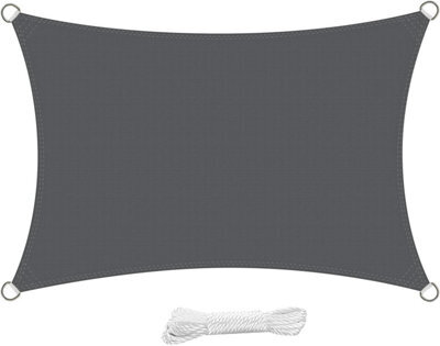 Swift Sun Shade Sail 2X3M Rectangle Hdpe Breathable 98% Uv Block Garden ...