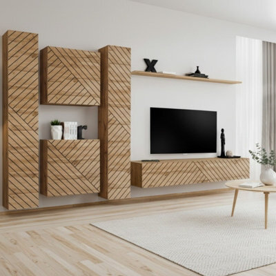 Switch Lamel Vi Modern Living Room Wall Unit Wotan by B&Q | ufurnish.com