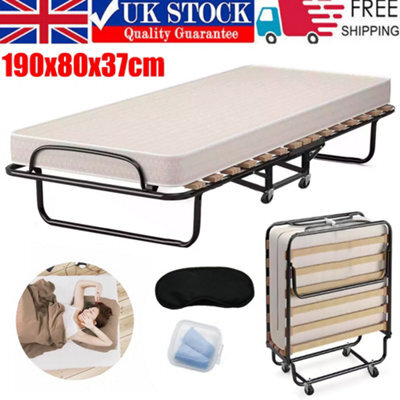 Single Folding Guest Bed With Memory Foam Mattress, Sturdy Steel Frame ...