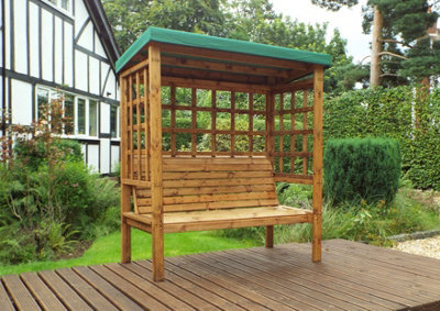 Charles Taylor Bramham Three Seater Arbour Green by B&Q | ufurnish.com