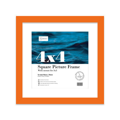 "4X4"" Orange Picture Frame - 4X4"" Square Frame With 3X3"" Mount For ...