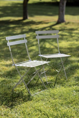 2 X Garden Trading Outdoor Indoor Bistro Chairs Seat Clay Steel Metal ...