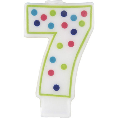 Unique Party 7 Polka Dot Birthday Candle White/green/red (One Size) by ...