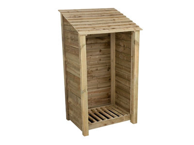 Arbor Garden Solutions Wooden Log Store W-99Cm, H-180Cm, D-88Cm ...