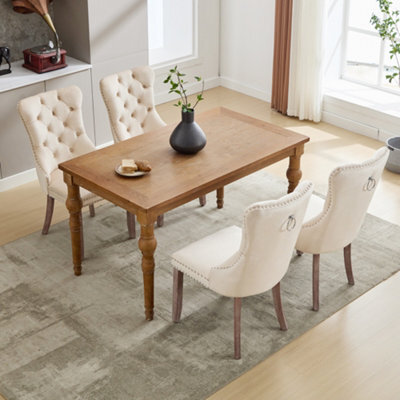 Abrihome Modern Set Of 4 Upholstered Velvet Dining Chairs, Button ...