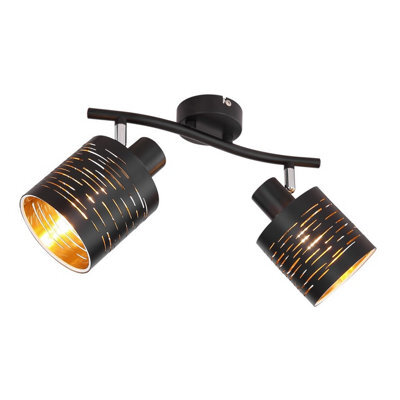 Luminosa Lighting Luminosa Tunno Twin Ceiling Spotlight Black 2X E14 by ...