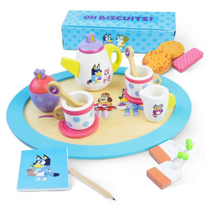 Bluey Wooden Tea Party Set 18 Piece Pretend Play Set Fsc Certified Eco ...