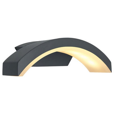 Long Life Lamps Company Modern Curved 7W Led Outdoor Wall Light Warm ...