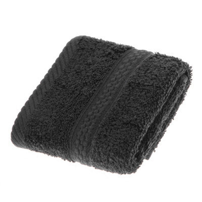 Homescapes Turkish Cotton Black Face Towel by B&Q | ufurnish.com