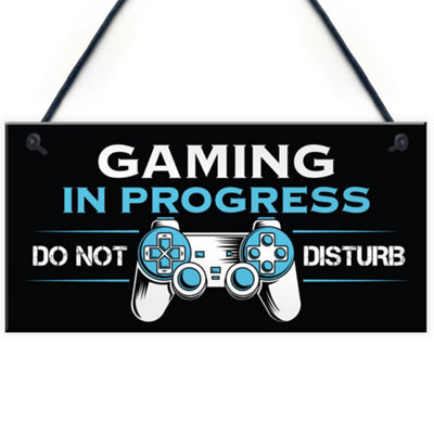 Red Ocean Gaming In Progress Gamer Gift Gaming Sign For Boys Bedroom ...