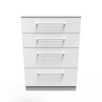 Chester 4 Drawer Deep Chest In White (Ready Assembled) by B&Q ...