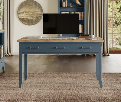 Baumhaus Signature Blue - Executive Desk by B&Q | uFurnish.com